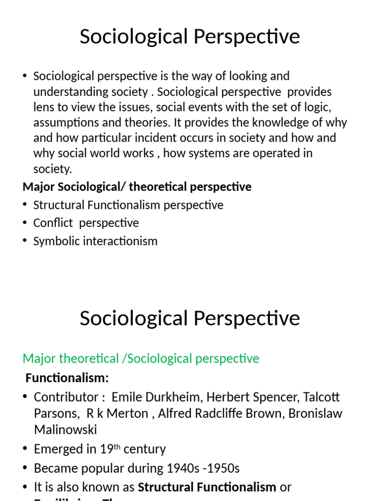 Understanding Sociological Perspectives | PDF | Sociology ...