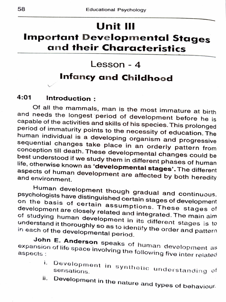Characteristics of Infancy in Psychology | PDF | Emotions | Cognitive ...