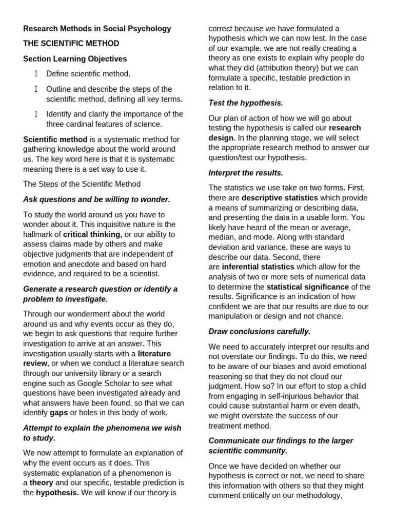Research Methods in Social Psychology | PDF | Scientific Method ...