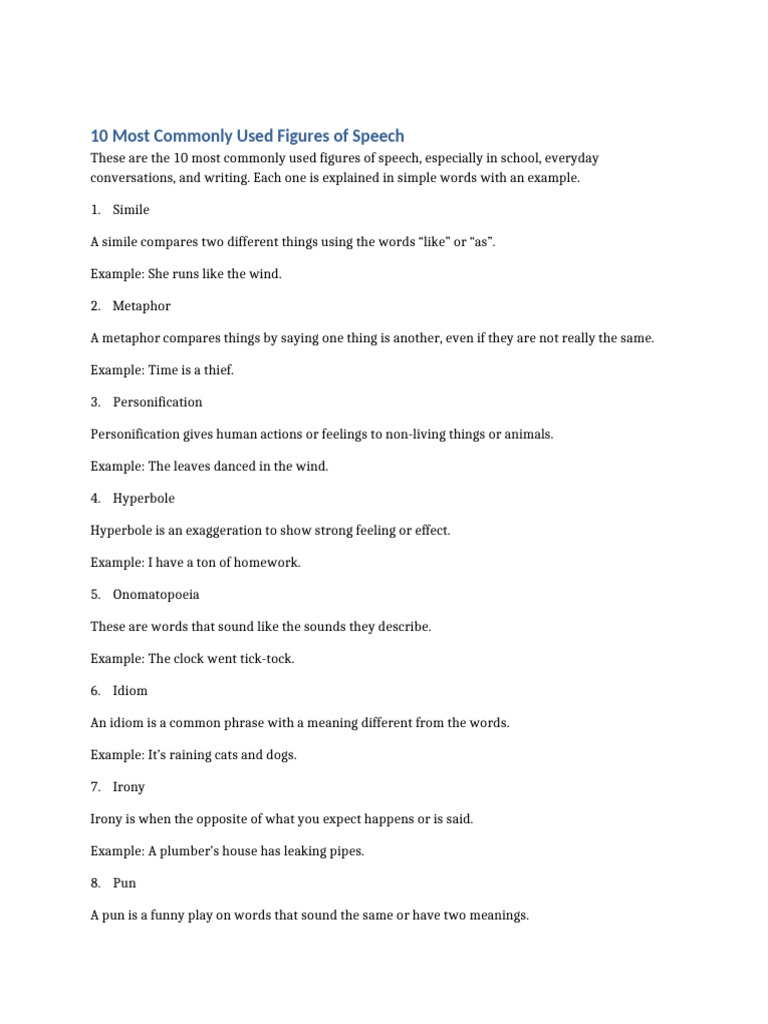 10_Common_Figures_of_Speech | PDF