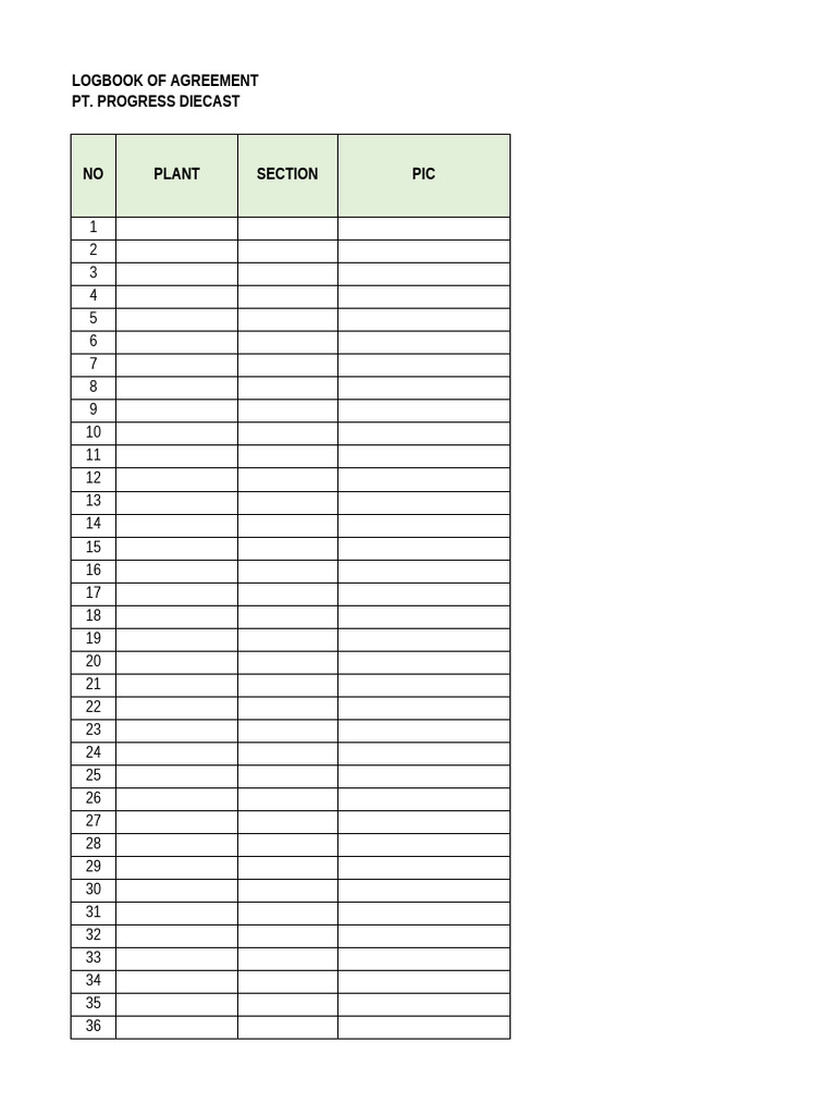 Logbook Agreement | PDF