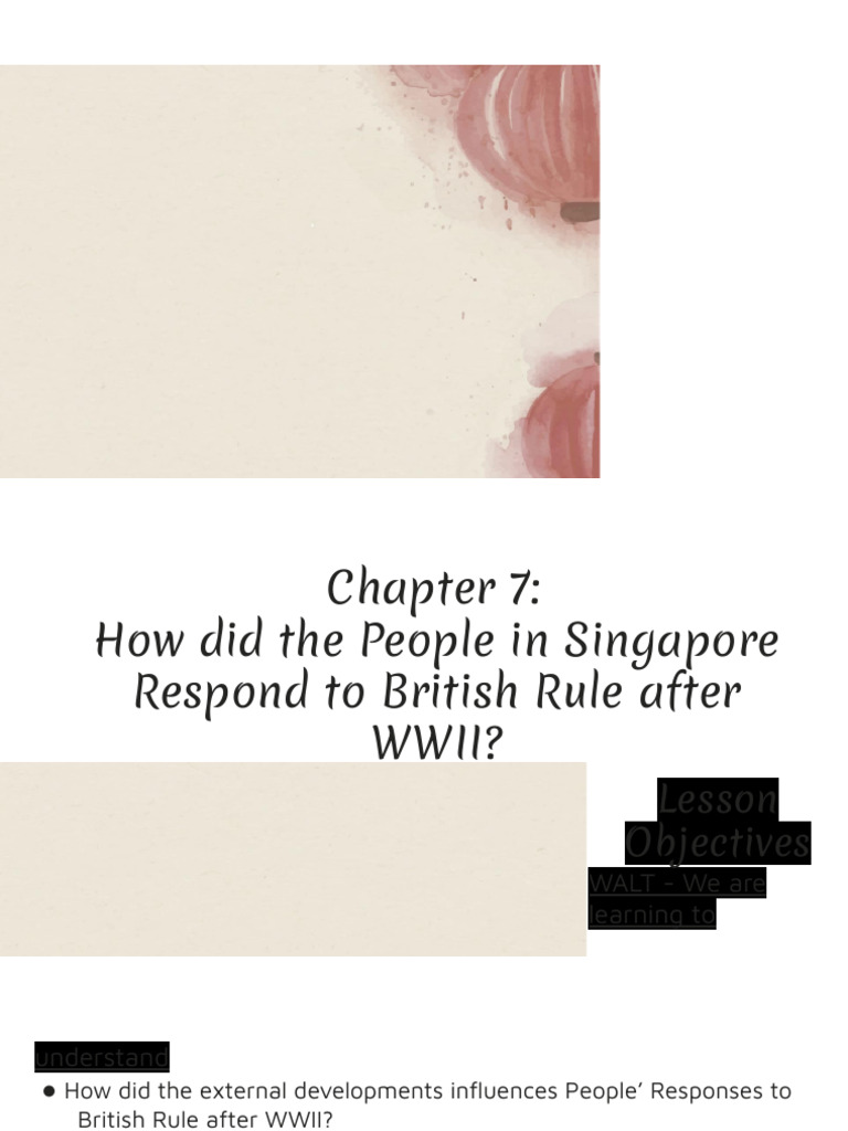 Chapter 7 - Slides - People's Response To British Rule in SG After WWII ...