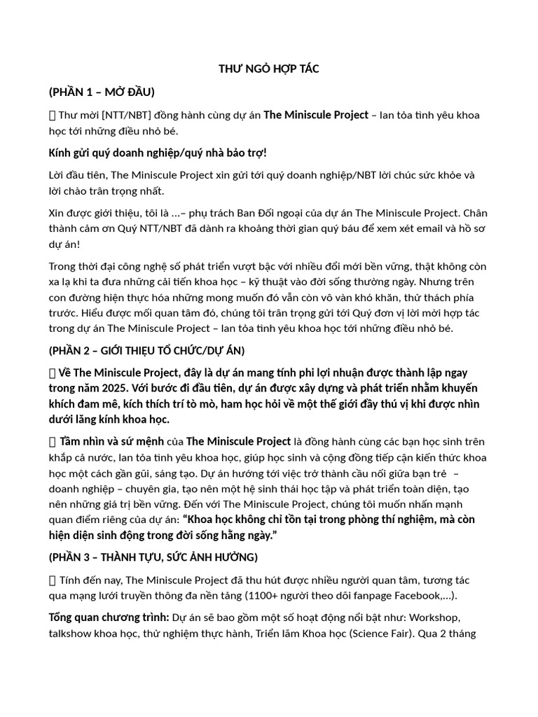 Example TMP Proposal (1) | PDF