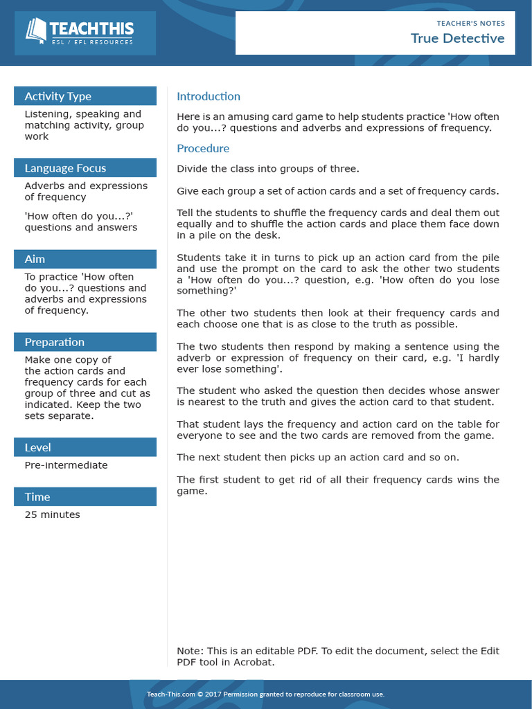 Practicing Adverbs of Frequency | PDF