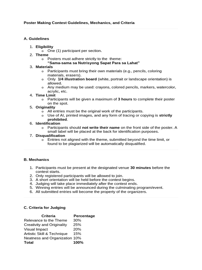 Slogan and Poster Contest Guidelines | PDF