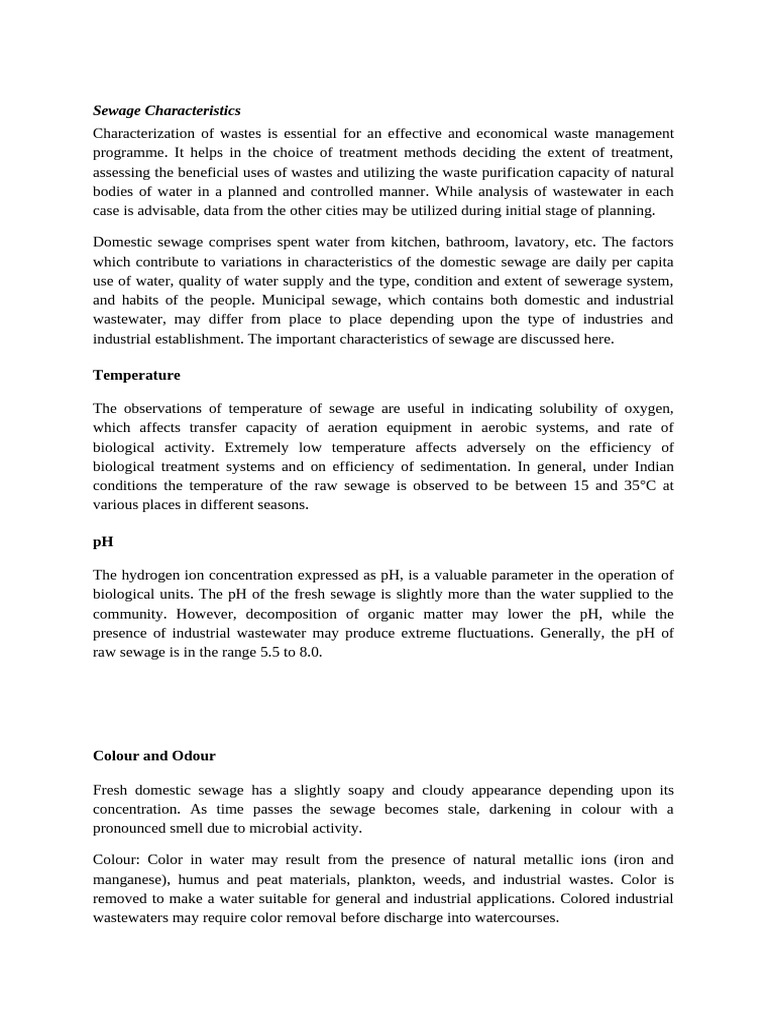 Wastewater Composition Analysis | PDF | Sewage | Sewage Treatment
