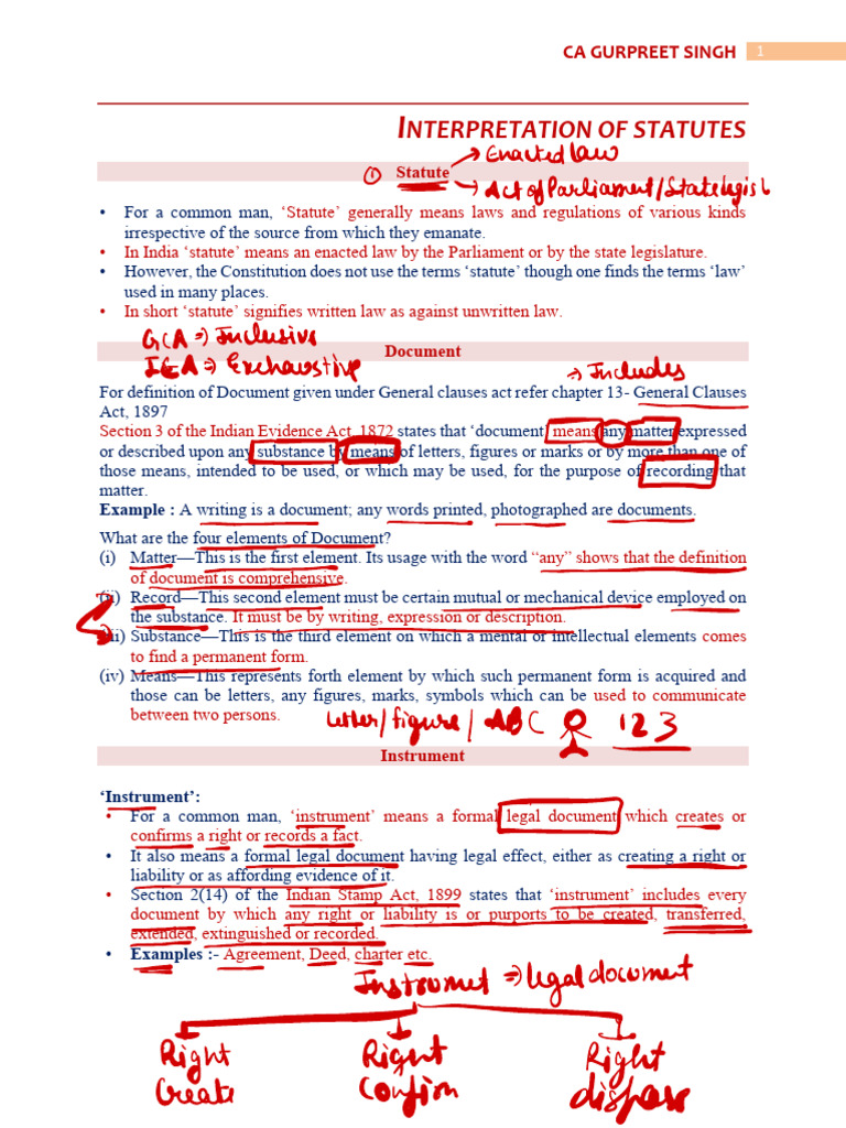 Understanding Statutes and Legal Documents | PDF | Statutory ...