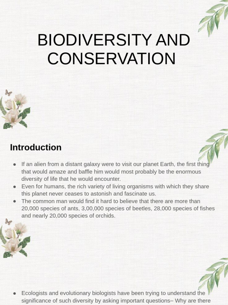 Biodiversity and Conservation | PDF | Biodiversity | Conservation Biology