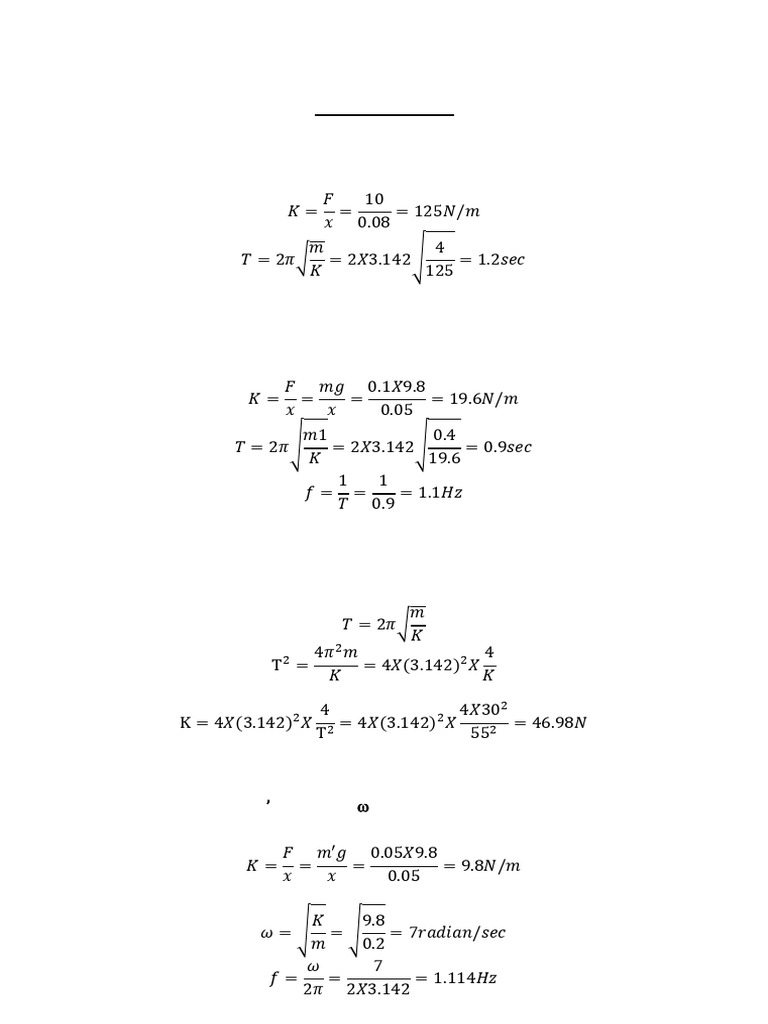 Problems on SHM (1) | PDF | Oscillation | Physical Sciences