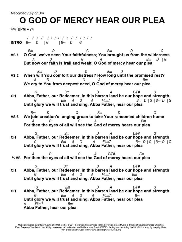 O God of Mercy BM Album Chart | PDF | Theology | Religious Belief And ...