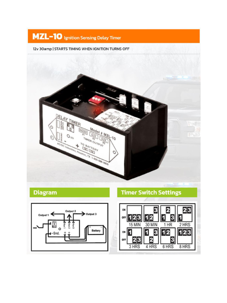 Timer Delay MZL-10 Specifications | PDF