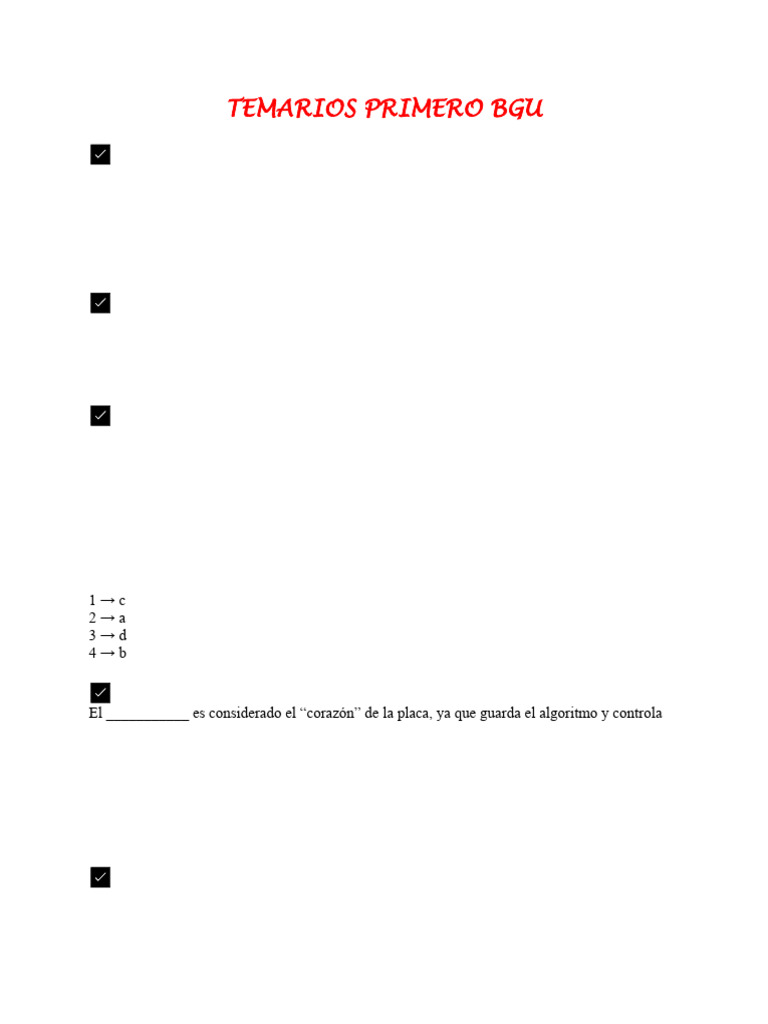 Temarios Primero Bgu - Segundo Parcial-8101752630623 | PDF | Robot | Robótica