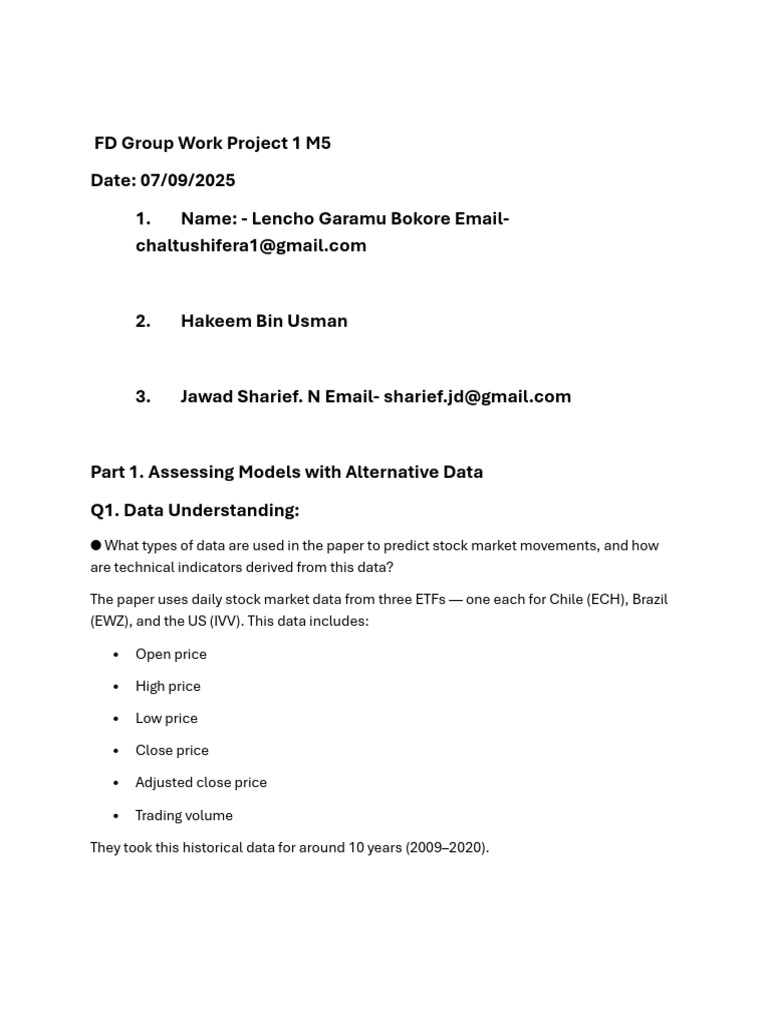 GWP2 FD Group Work Project 1 M5 | PDF | Cross Validation (Statistics ...