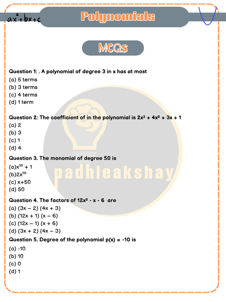 Polynomials | PDF | Factorization | Abstract Algebra