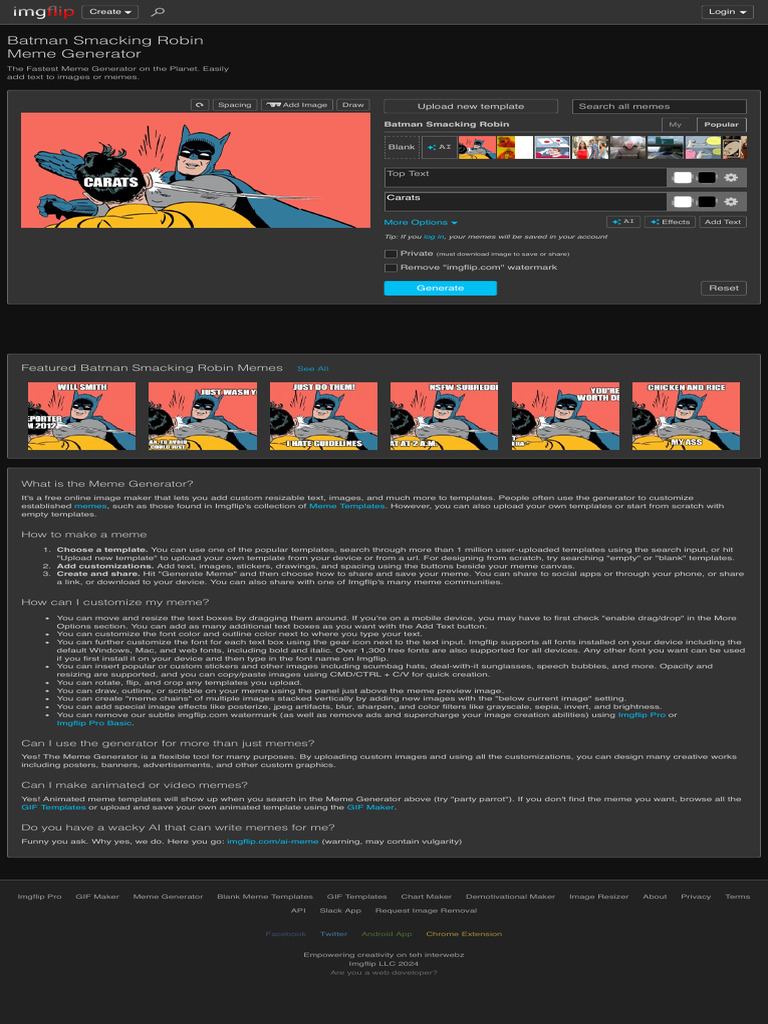 Batman Smacking Robin Meme Generator - Imgflip | PDF | Computing | Software