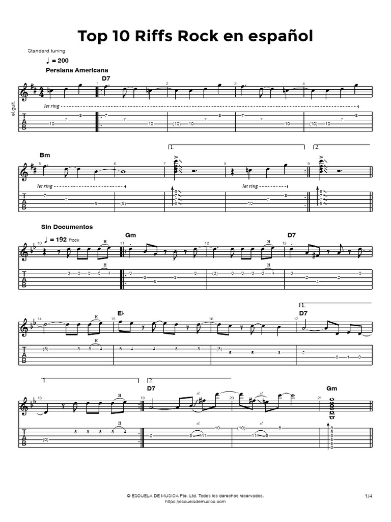 Top 10 Riffs Rock en Espan Âol | PDF