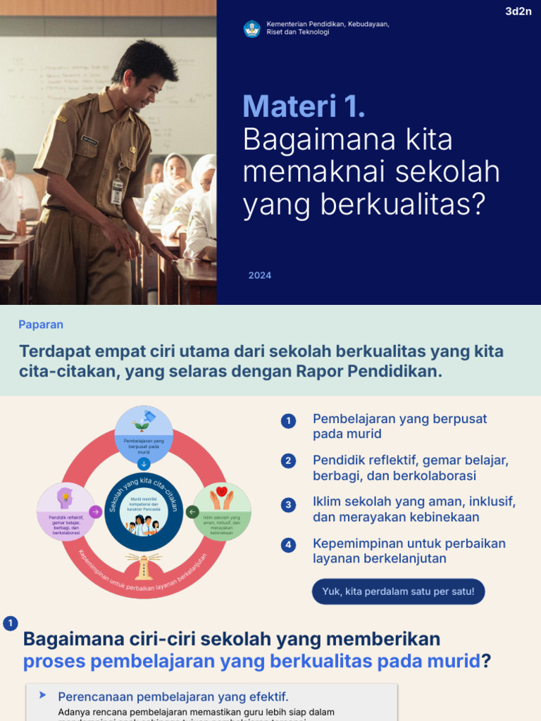 Materi 1 - Bagaimana Kita Memaknai Sekolah Yang Berkualitas - (Ss Versi Kab-Kot) | PDF