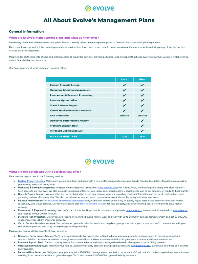 Evolve Management Plans Overview | PDF | Insurance | Fee