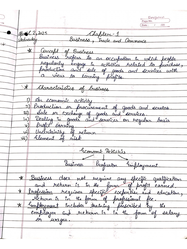 Business Studies Chapter 1 To 6 | PDF