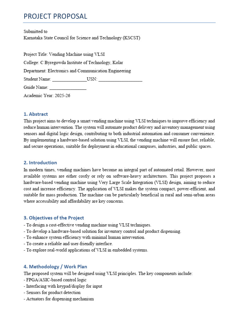 VLSI-Based Smart Vending Machine Project | PDF | Field Programmable ...