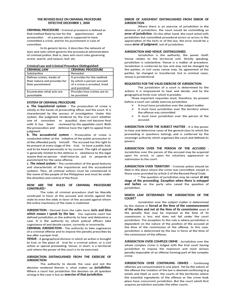 Criminal Procedure Lecture | PDF | Prosecutor | Jurisdiction