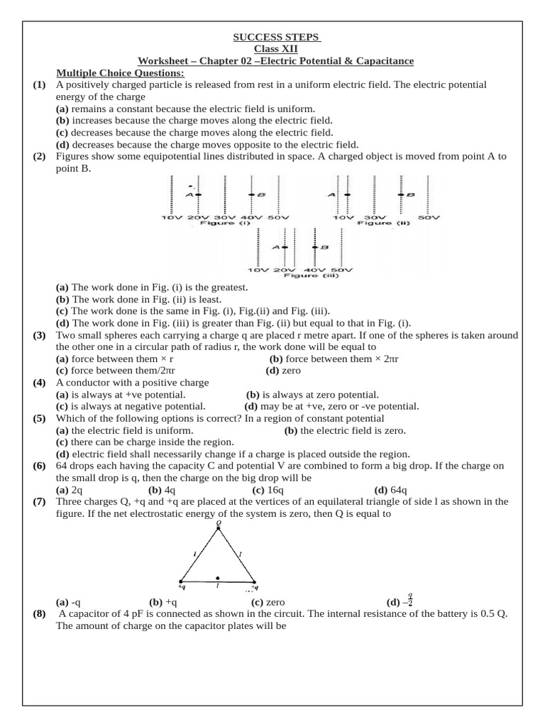 Ws C 12 CH Electric Potential & Capacitance | PDF | Capacitor | Capacitance