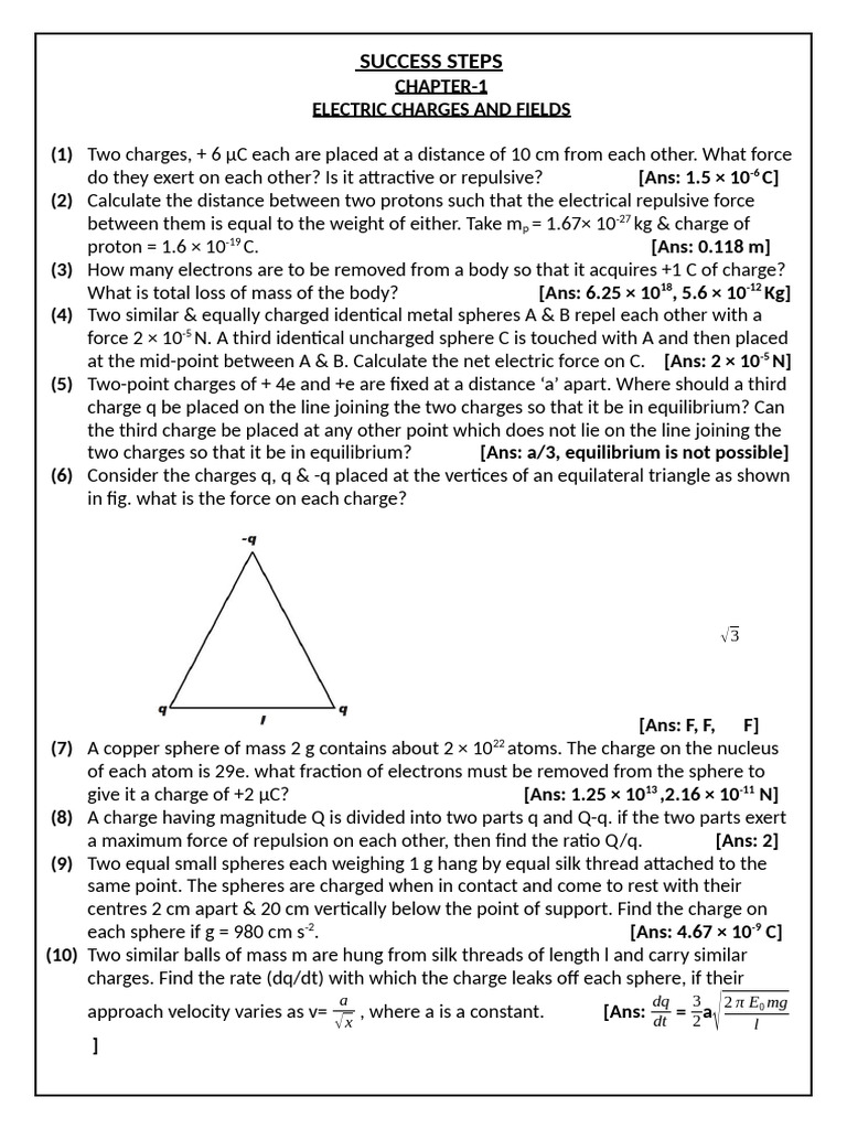 Electric Charges and Forces Explained | PDF | Electric Field | Force
