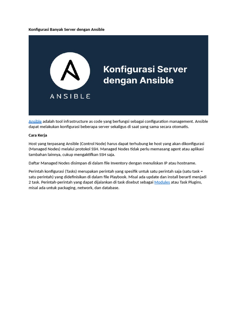 Konfigurasi Banyak Server Dengan Ansible | PDF