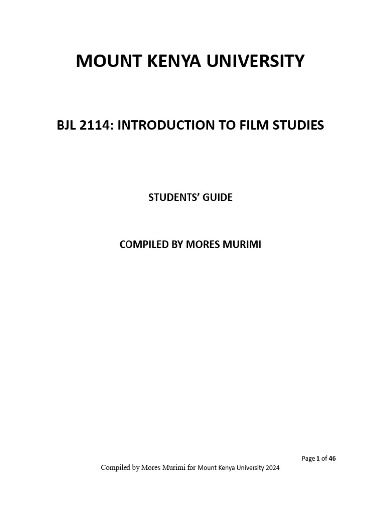 Introduction to Film Studies Guide | PDF | Silent Film | Cinema Of The ...