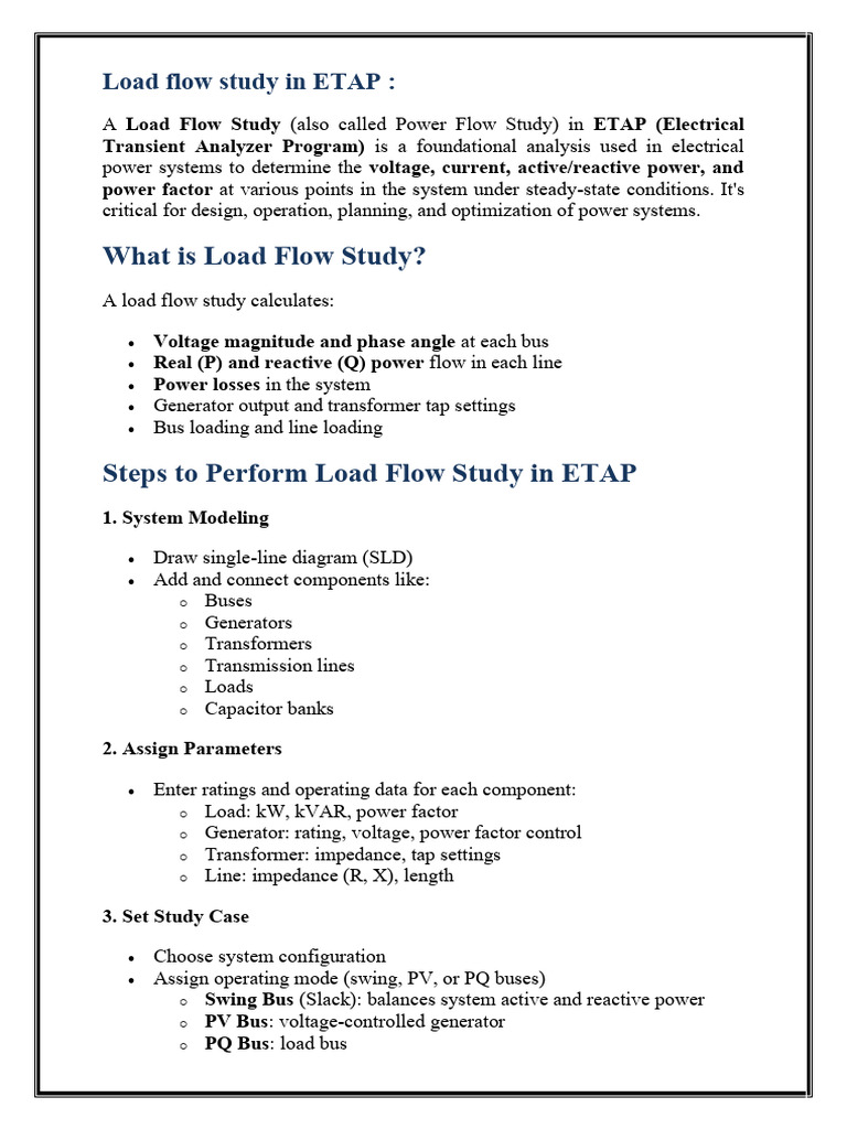 Load Flow Study | PDF
