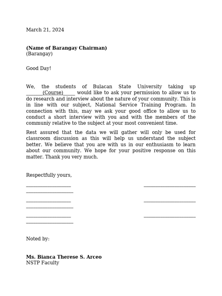 Request for Research Permission | PDF