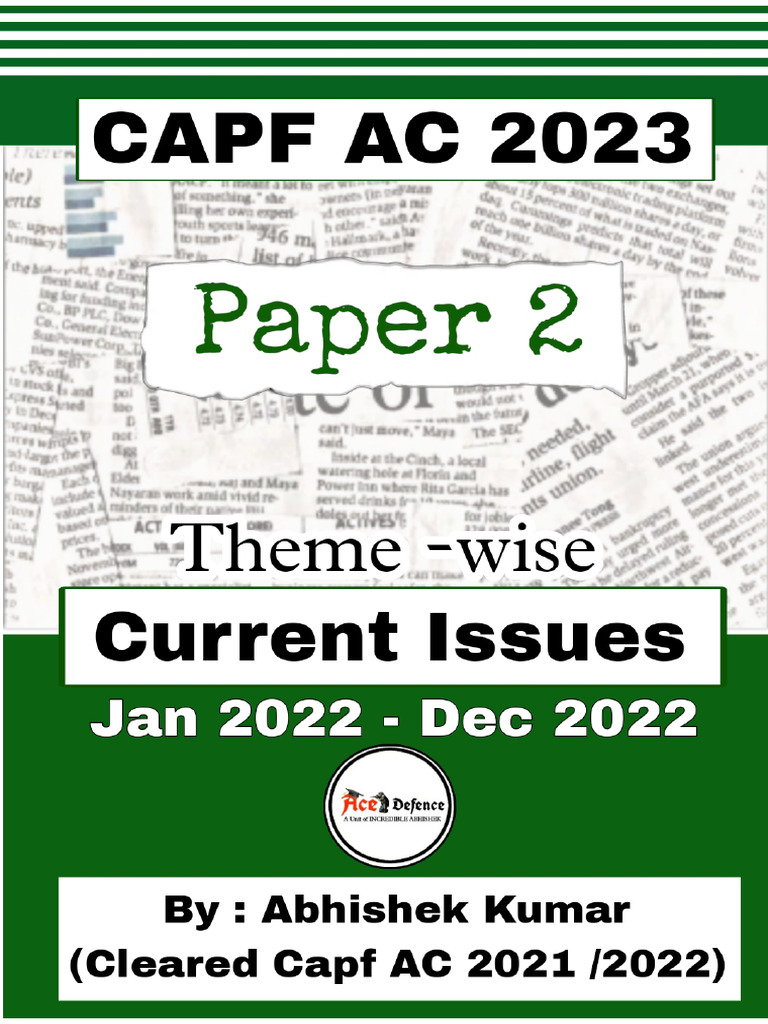 Capf AC P2 Current Issues | PDF
