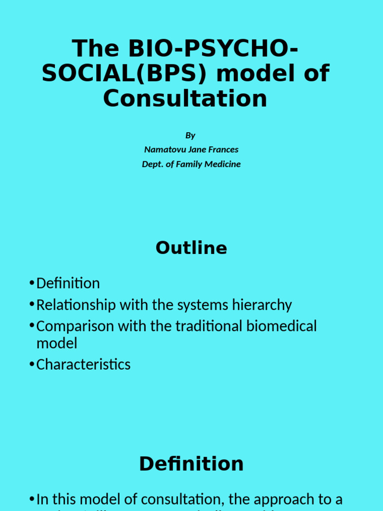 The Bio-Psychosocial Model of Consultation-1 | PDF