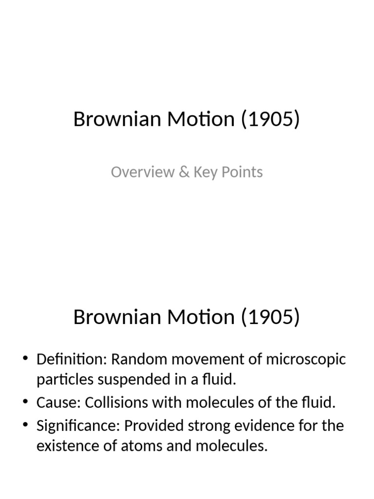 Brownian Motion | PDF