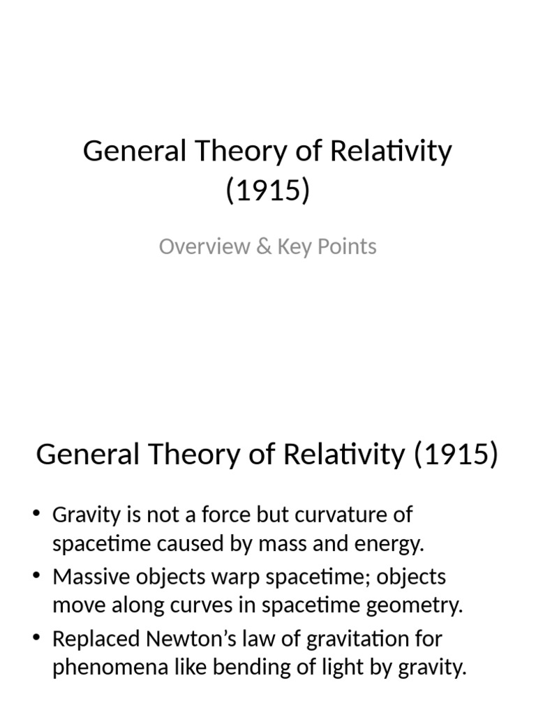 General Theory of Relativity | PDF
