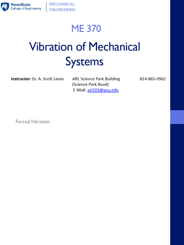 Lecture08 ForcedVibration | PDF | Damping | Motion (Physics)