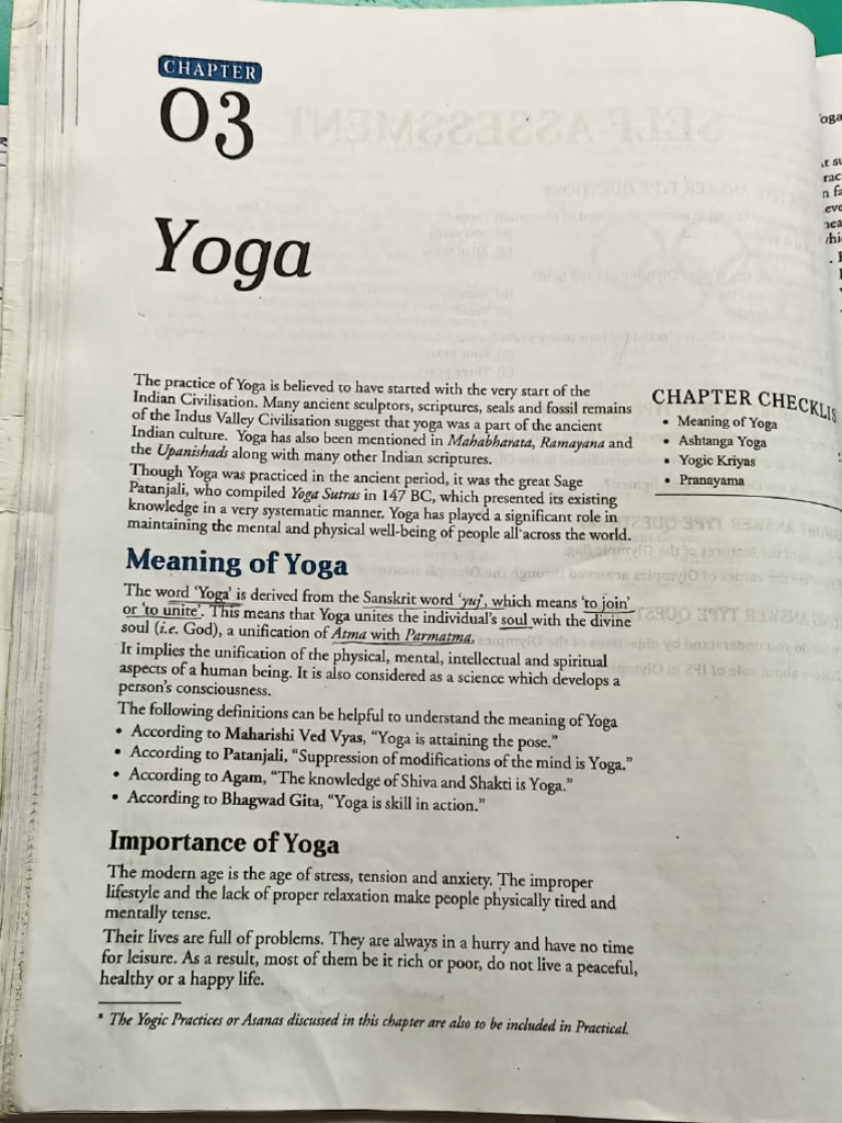 Unit 3 Yoga PE Notes | PDF