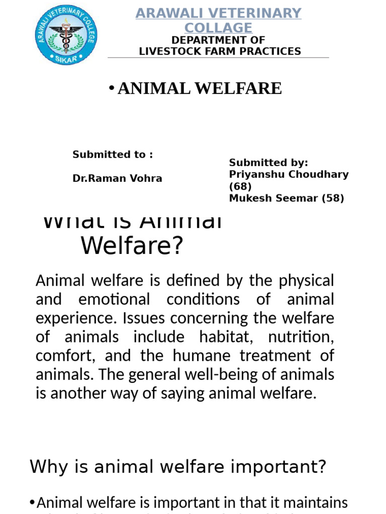 Animal Welfare and Protection Laws | PDF