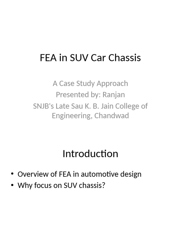 Optimizing SUV Chassis with FEA | PDF