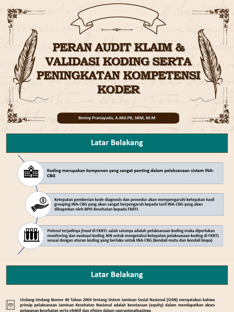 Peran Audit Klaim & Validasi Kodingpptx | PDF