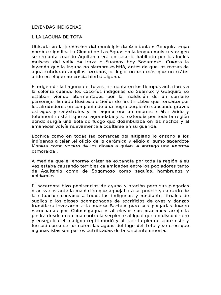 Mitos y leyendas muiscas esenciales | PDF