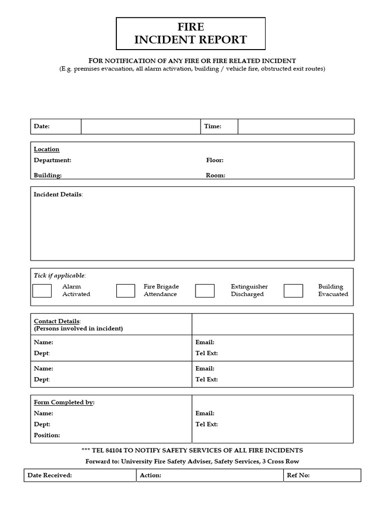 Fire Incident Report Form | PDF