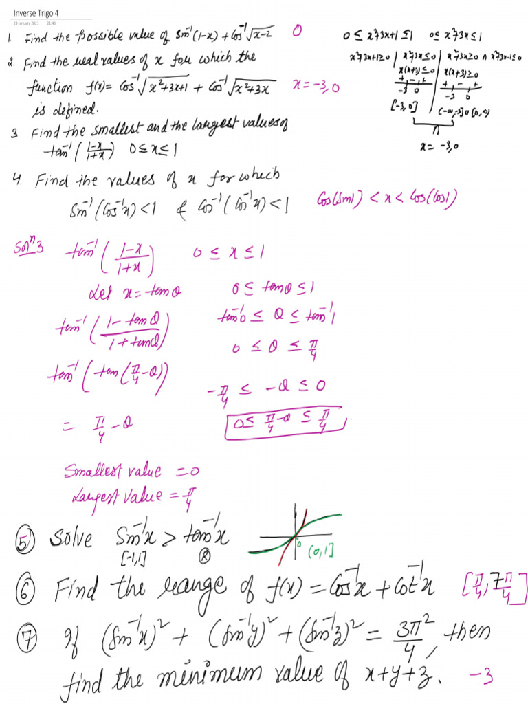 Inverse Trigo 4 | PDF