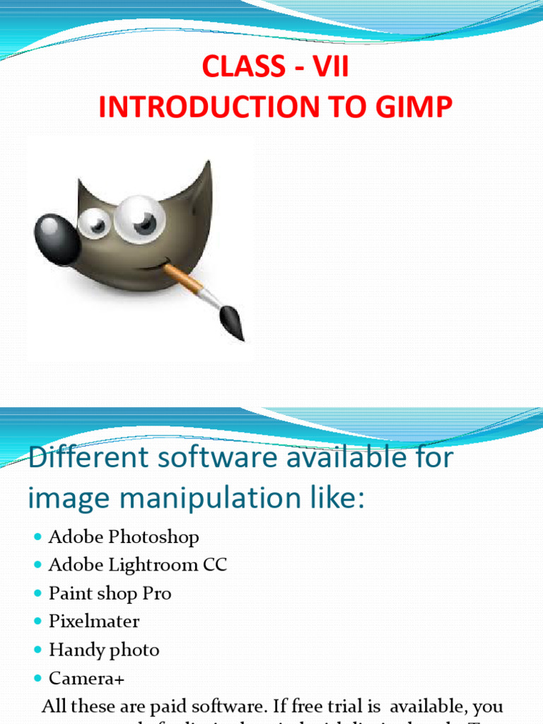 Ict Class-7 Gimp1 25.03.2020 | PDF | Image Editing | Computer Graphics