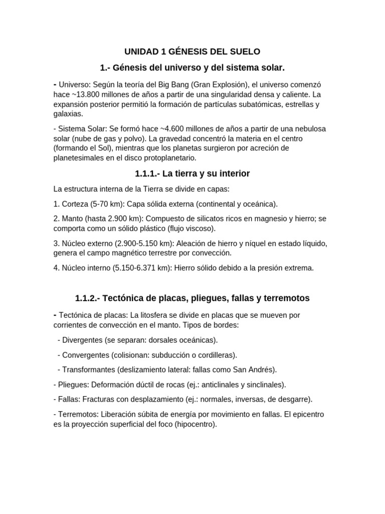 Génesis del Suelo: Formación y Procesos | PDF | Roca (geología) | Suelo