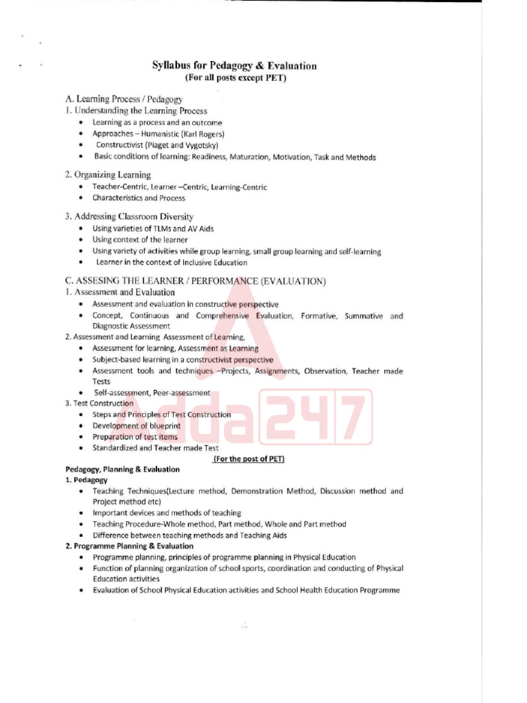 SSB Odisha Teacher Syllabus 2024 1 | PDF