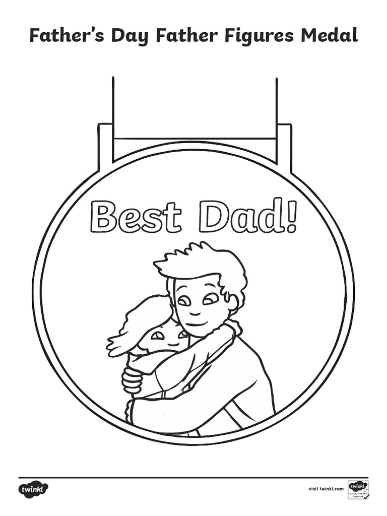 T TP 69786 Ks1 Fathers Day Father Figures Medal Colouring Pages Ver 3 | PDF