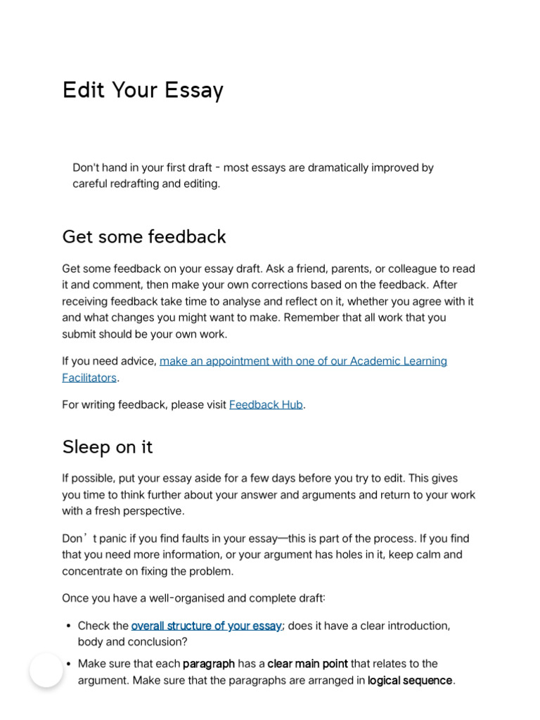 Editing Your UNSW Essay Effectively | PDF
