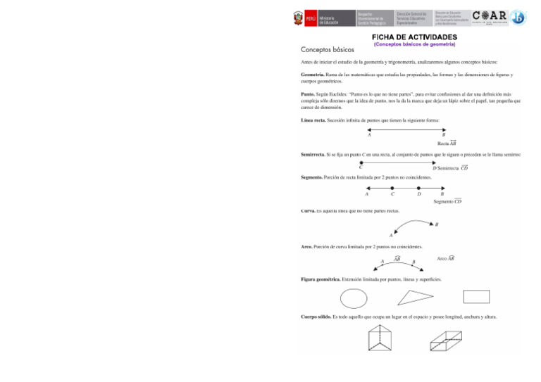 01 Folleto Conceptos Basicos de Geometria | PDF