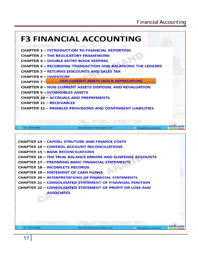 Acca f3 Chapter 7 (Non Current Asset Notes) | PDF